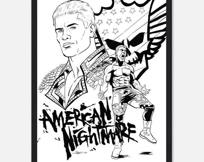 Cody Rhodes Pen and Ink Illustration – 11x14 - Etsy
