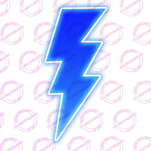 NEON Royal Blue Leopard Lightning Bolt Design PNG - Etsy