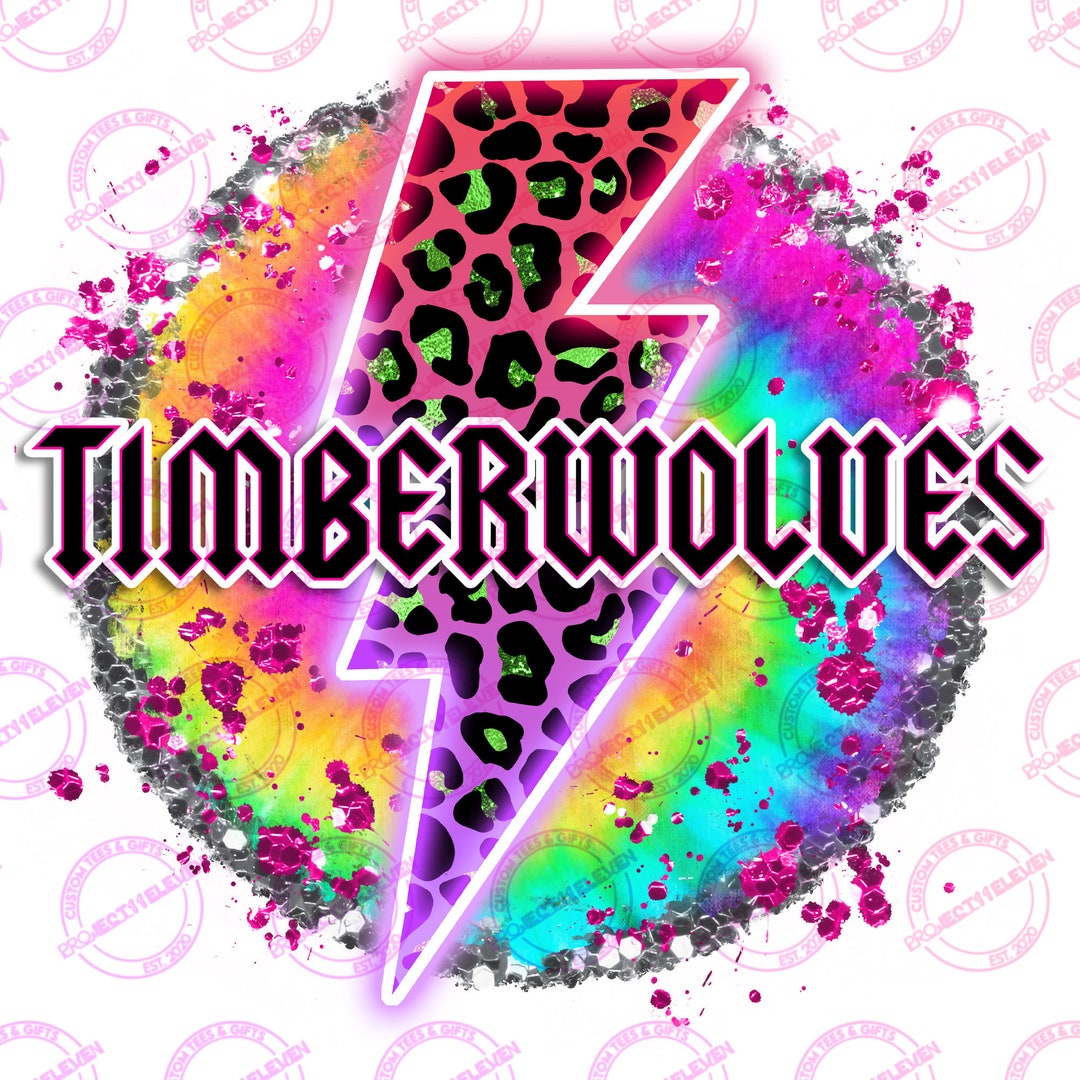 Tiedye Glitter TIMBERWOLVES PNG SUBLIMATION Instant Download Commercial ...