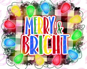 NEW Glowing Merry & Bright Colorful Christmas Light Design | Etsy