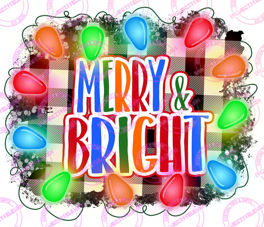 NEW! Glowing Merry & Bright Traditional Colorful Christmas Light Design ...