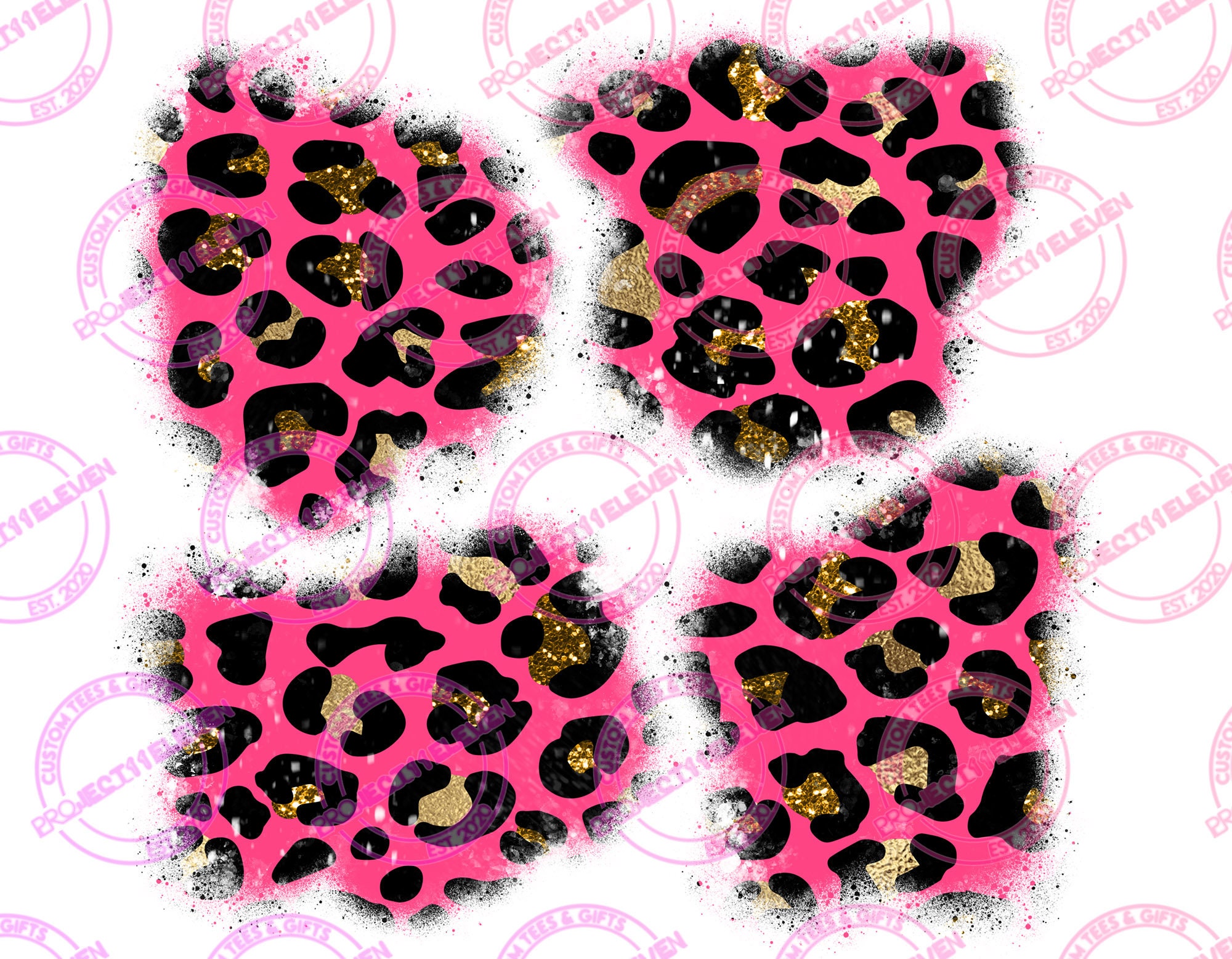 DISTRESSED Pink and Gold Leopard Print Patches PNG | Etsy