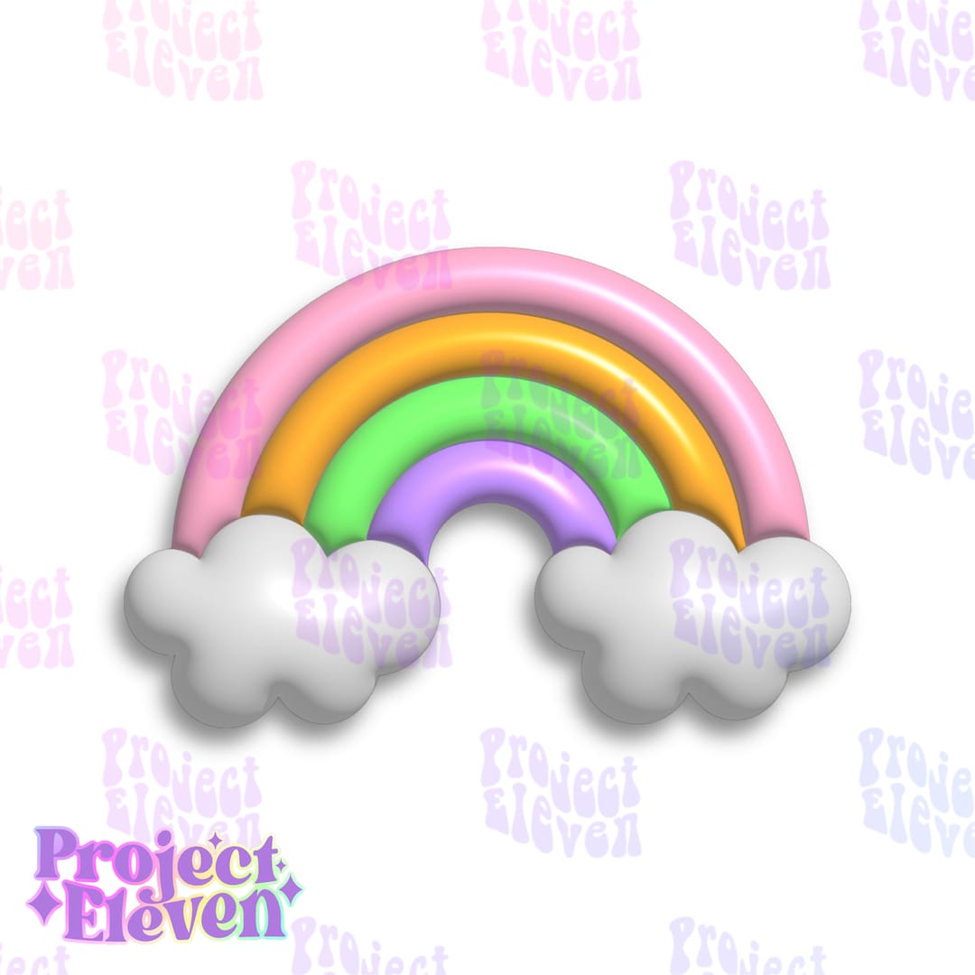 3D Puffy Rainbow PNG SUBLIMATION Instant Download - Etsy