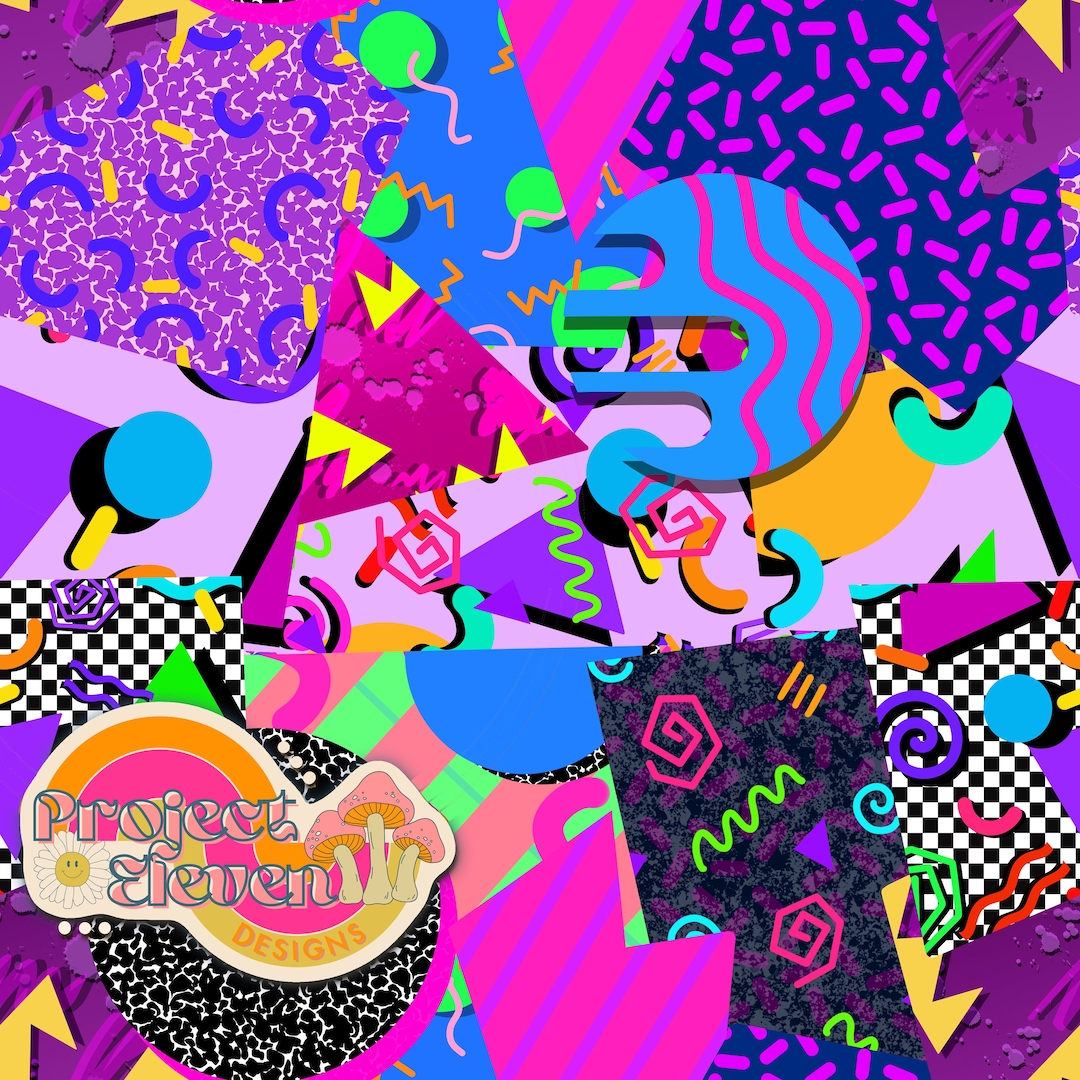 80s 90s Seamless Repeating Pattern | COMMERCIAL USE | Fabric | Tiling ...