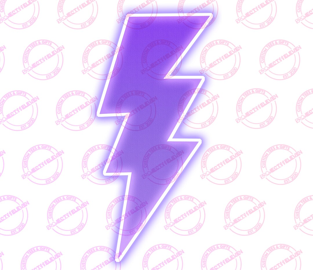 NEON Purple Ombre Lightning Bolt Design PNG | SUBLIMATION | Printable ...