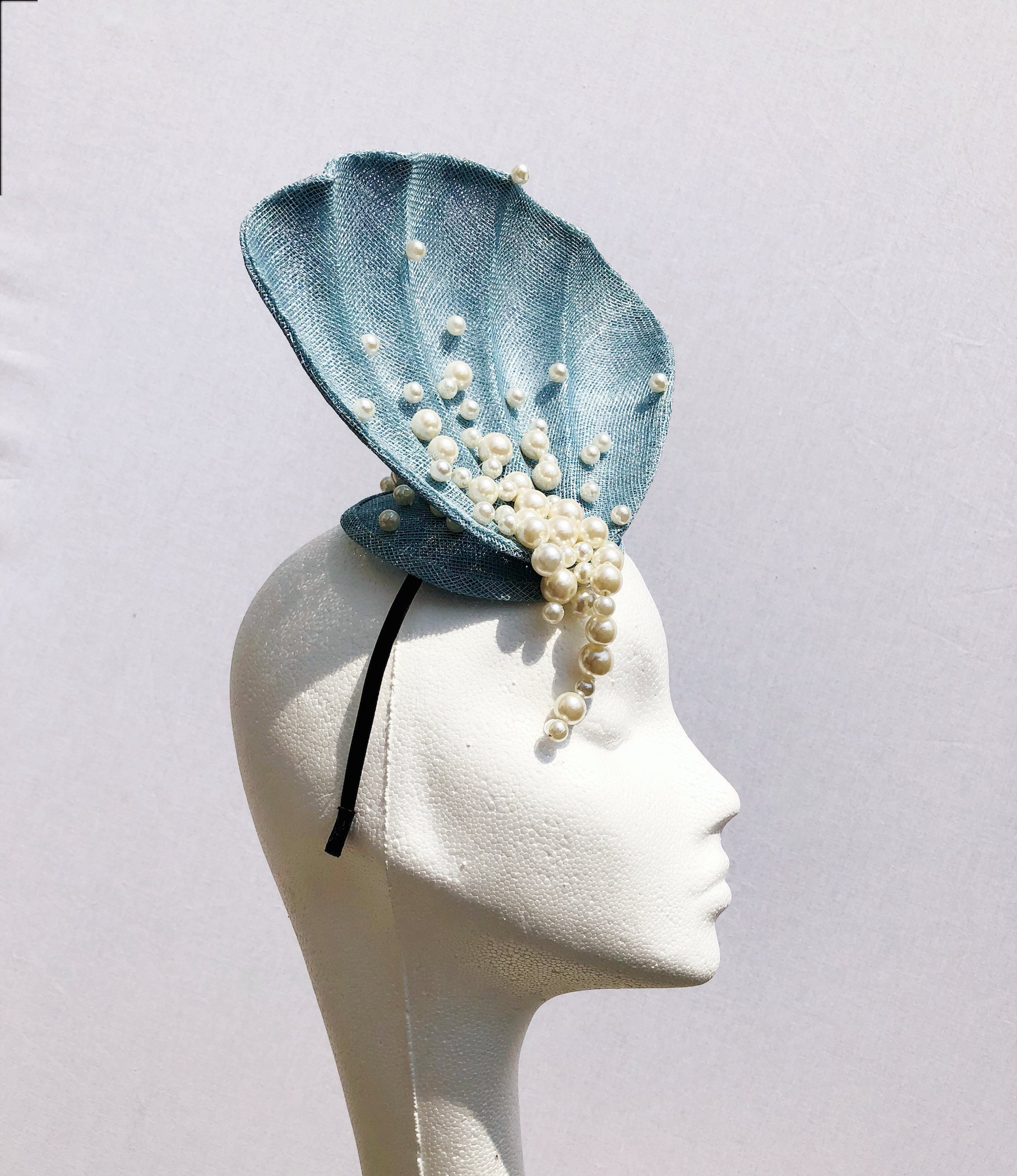 Venus's Pearls Blue Sea Shell Fascinator Royal Ascot | Etsy