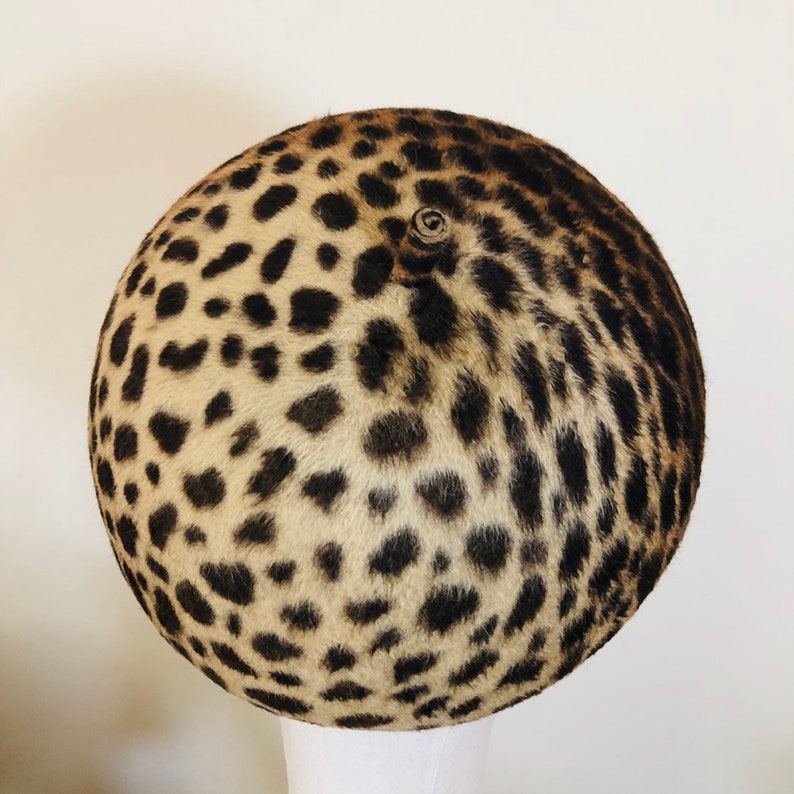 Leopard Print Rabbit Fur Felt Beret Made From Vintage Block - Etsy