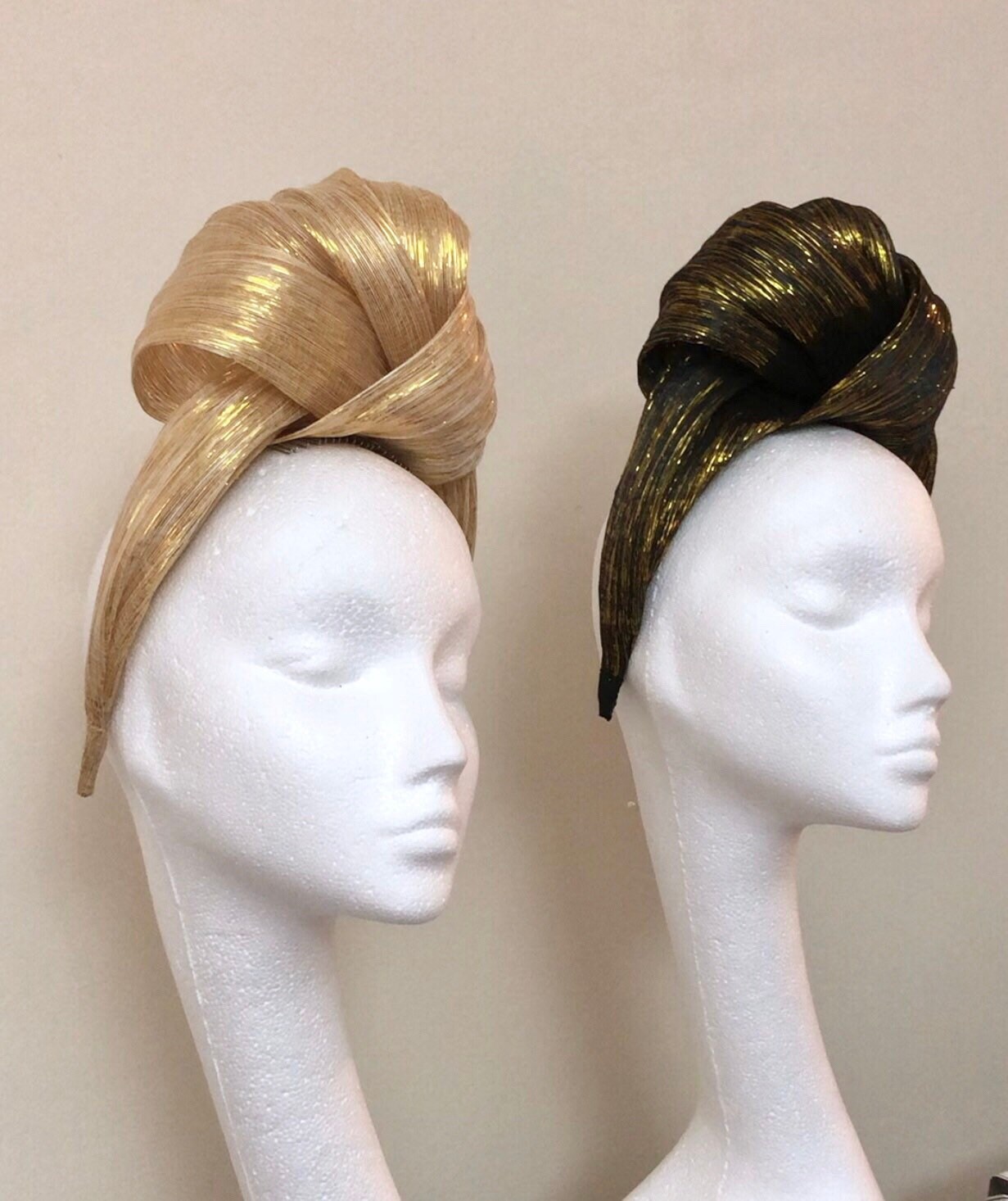 Starry Night Turban Gold Black Metallic Silk Abaca Headband | Etsy