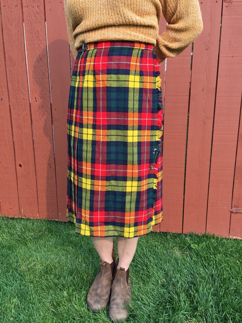 Vintage Tartan Plaid Skirt Kilt Laird-portch Scotland Small | Etsy