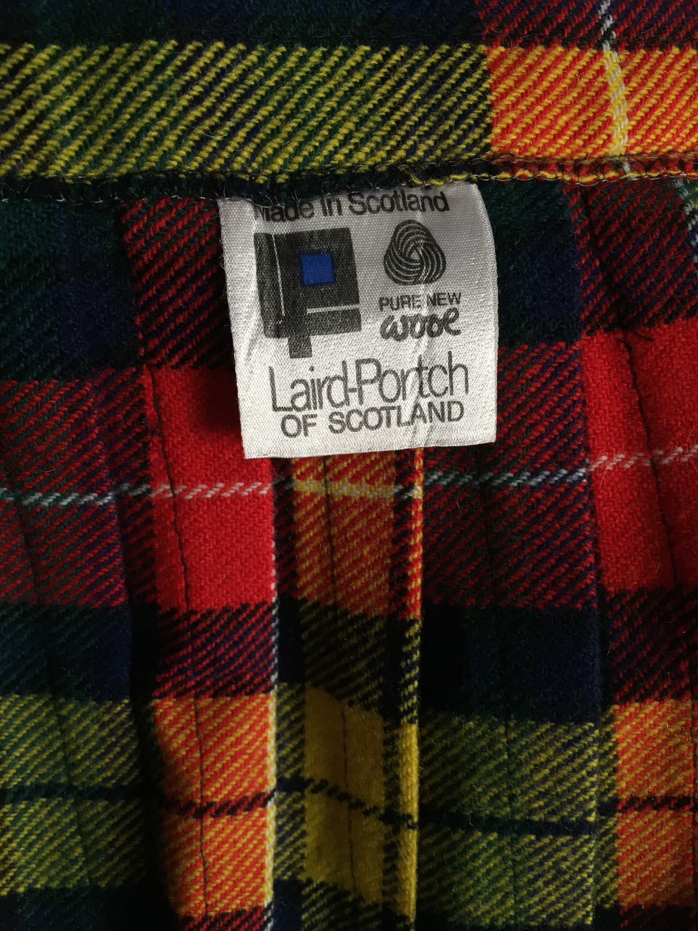 Vintage Tartan Plaid Skirt Kilt Laird-portch Scotland Small Tartan Wool ...