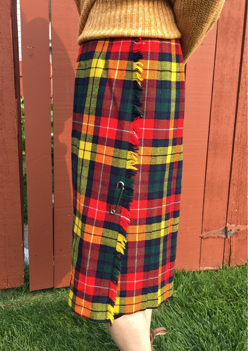 Vintage Tartan Plaid Skirt Kilt Laird-portch Scotland Small Tartan Wool ...