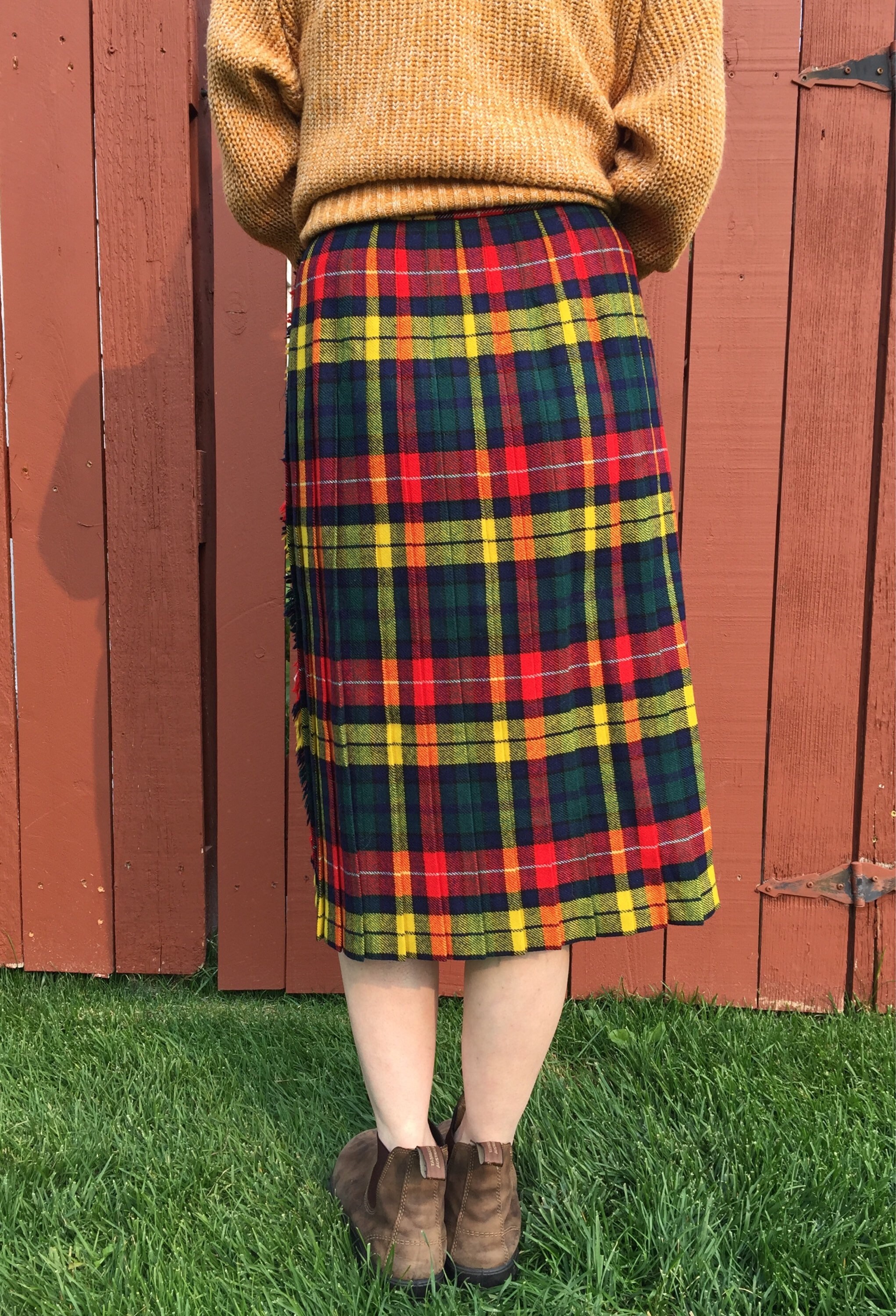 Vintage Tartan Plaid Skirt Kilt Laird-portch Scotland Small Tartan Wool ...