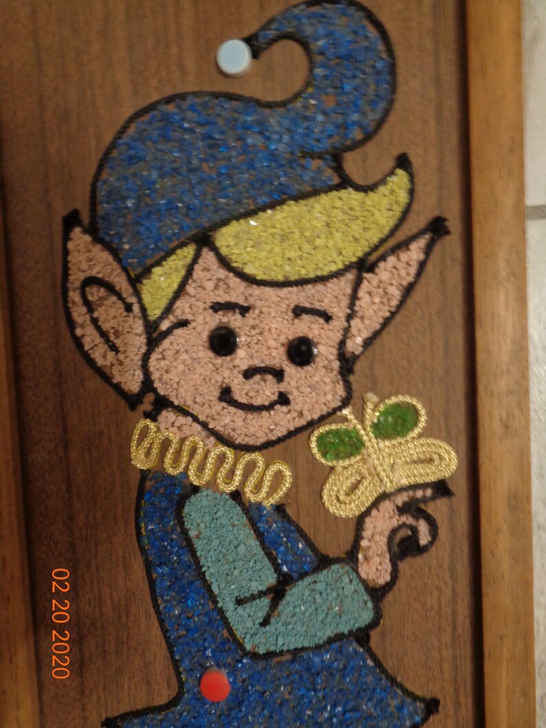 Mid Century Elf Pixie Boy Girl Crystal Mosaic Set of 2 - Etsy