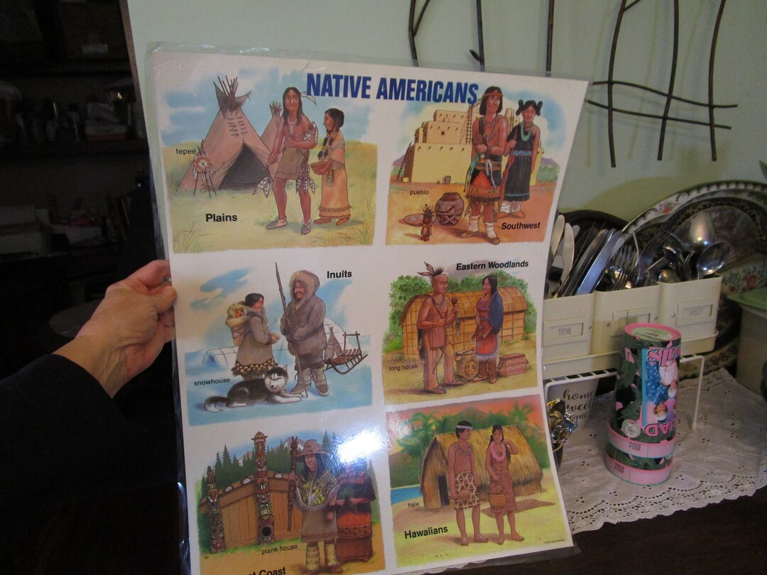 1989 Laminated Poster Native Americans Plains Southwest Inuits Eastern ...