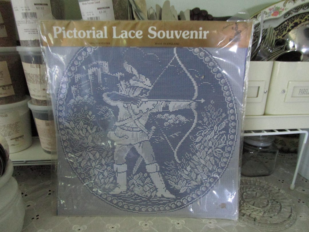 Vintage Never Used Pictorial Lace Souvenir 100% Polyester Made in ...