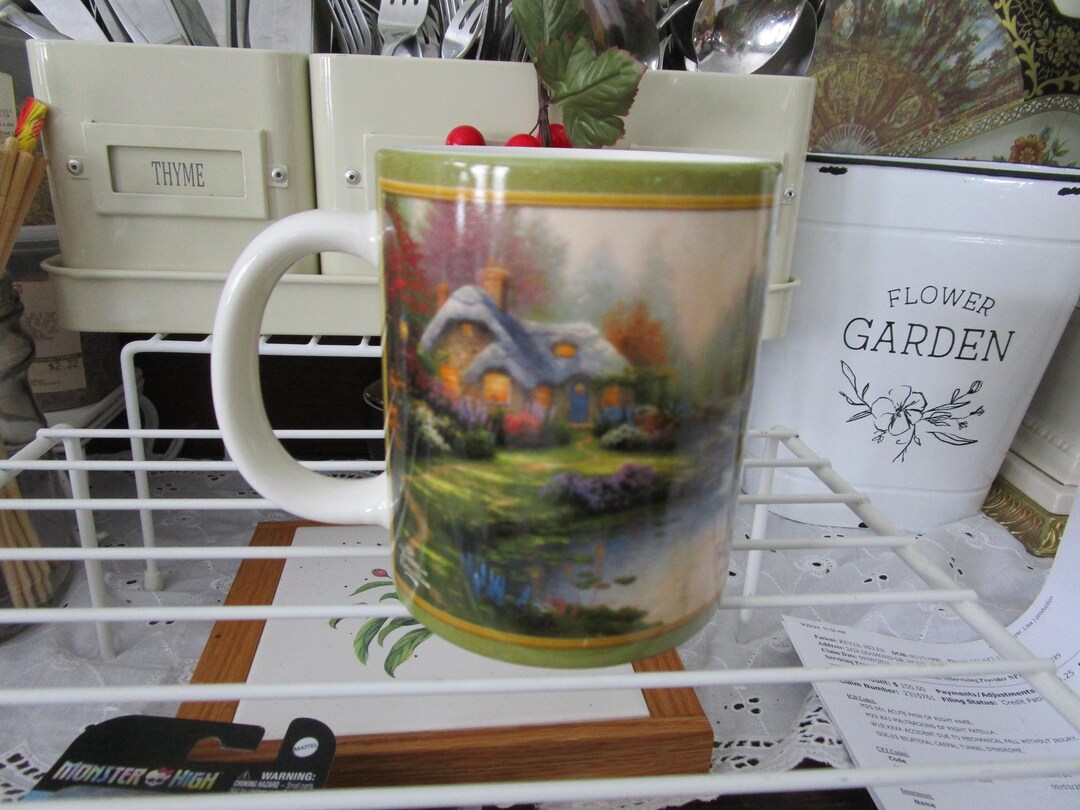 2002 Thomas Kinkade Amcal Porcelain Mug Everetts Cottage - Etsy