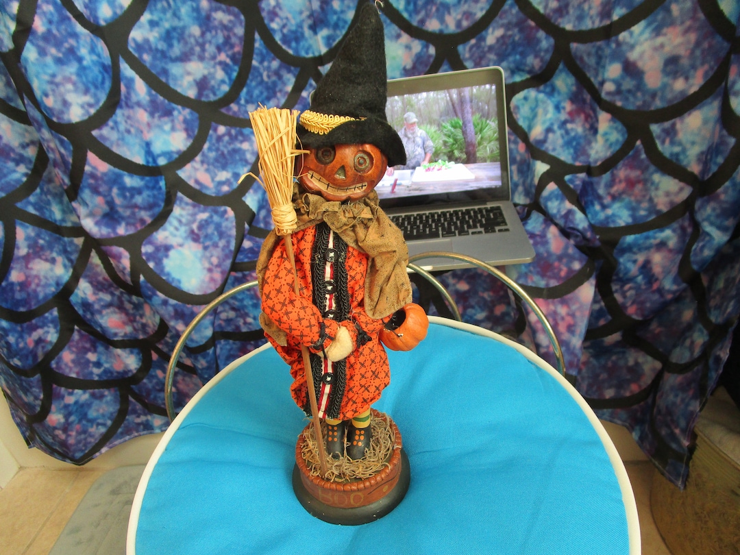 Vintage Halloween Scary Pumpkin Man Figurine. - Etsy