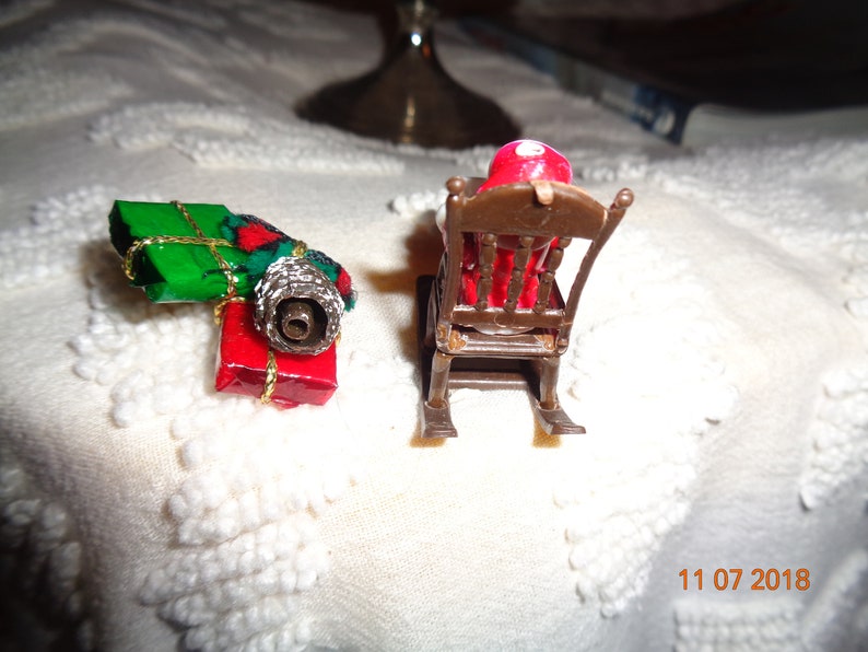 Miniature Santa in Rocking Chair and Presents - Etsy