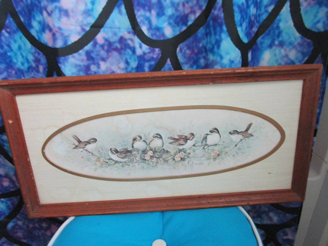 1983 Oblong Framed Lithograph Picture of Some Birds by Margie Morrow - Etsy