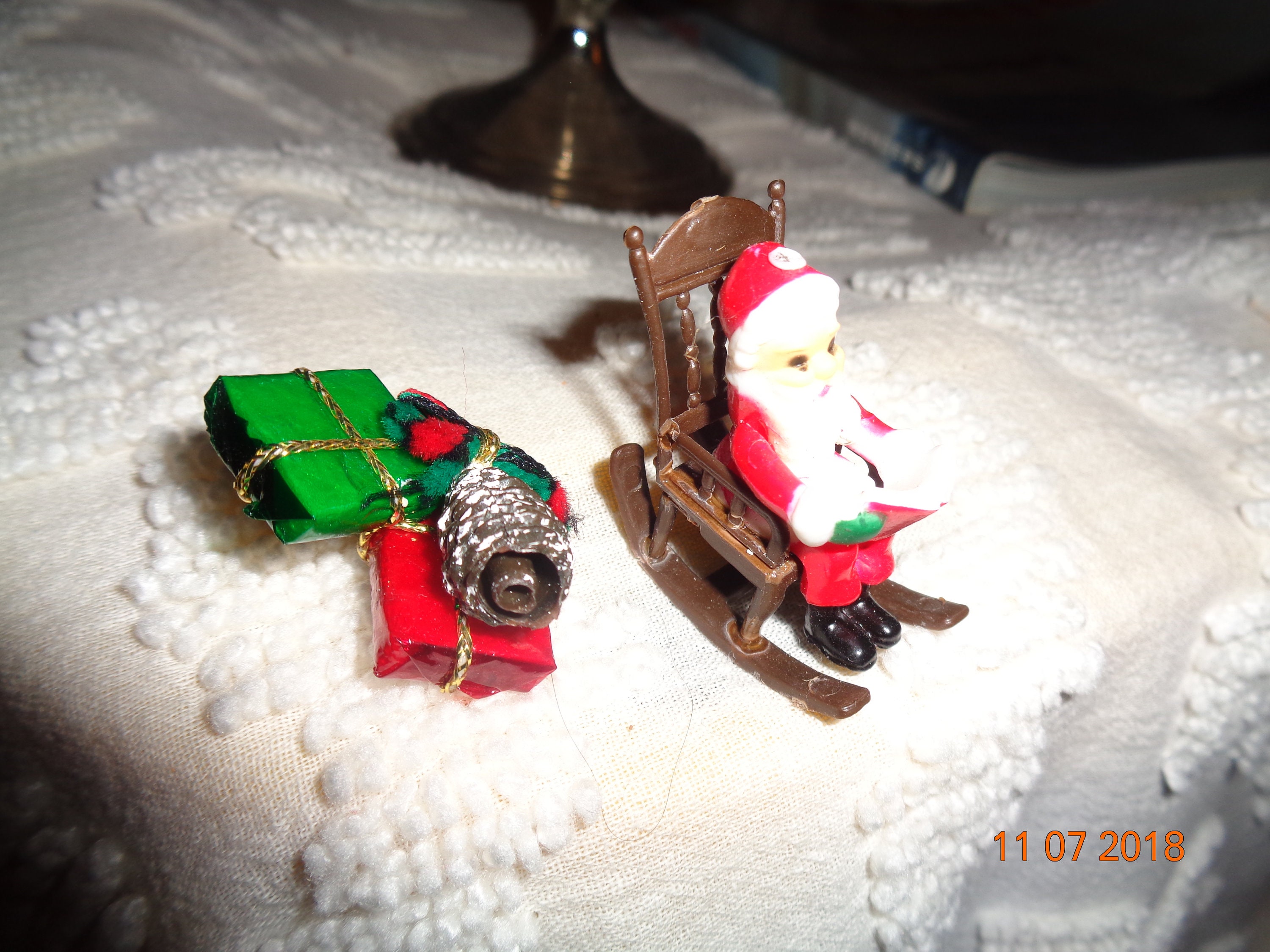 Miniature Santa in Rocking Chair and Presents - Etsy