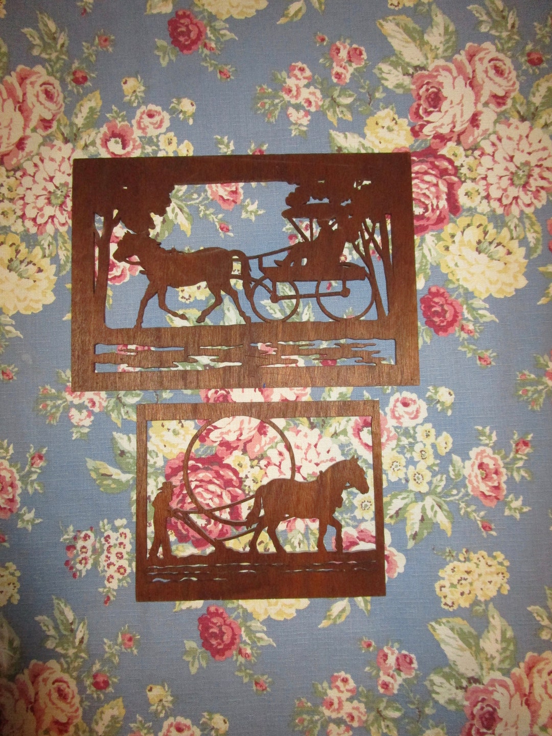 Set of 2 Vintage Wood Cut Carved Amish Country Scenes - Etsy