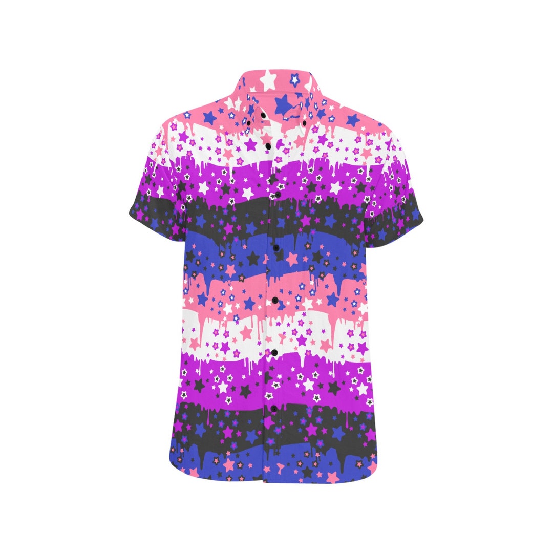 Genderfluid Star Drip Pride Button-up (made-to-order) - Etsy