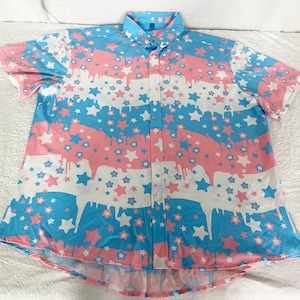 Transgender Star Drip Pride Button-up (made-to-order) - Etsy