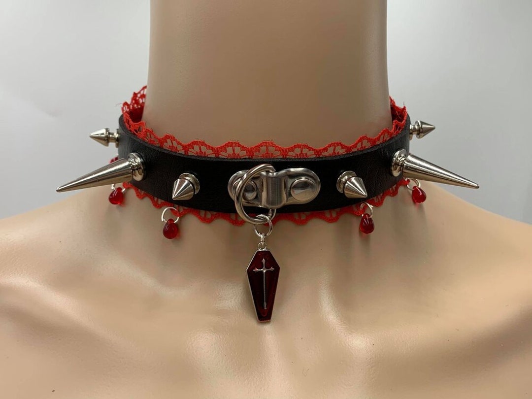 Spiked Bloodsucker Choker, Gothic Vampire Coffin - Etsy