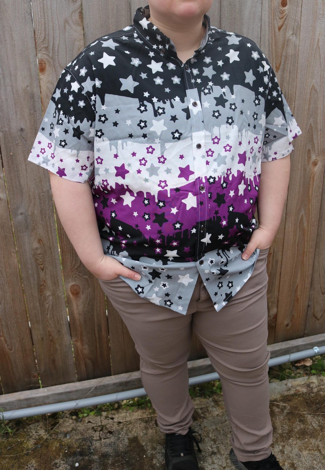 Asexual Star Drip Pride Button-up (made-to-order) - Etsy