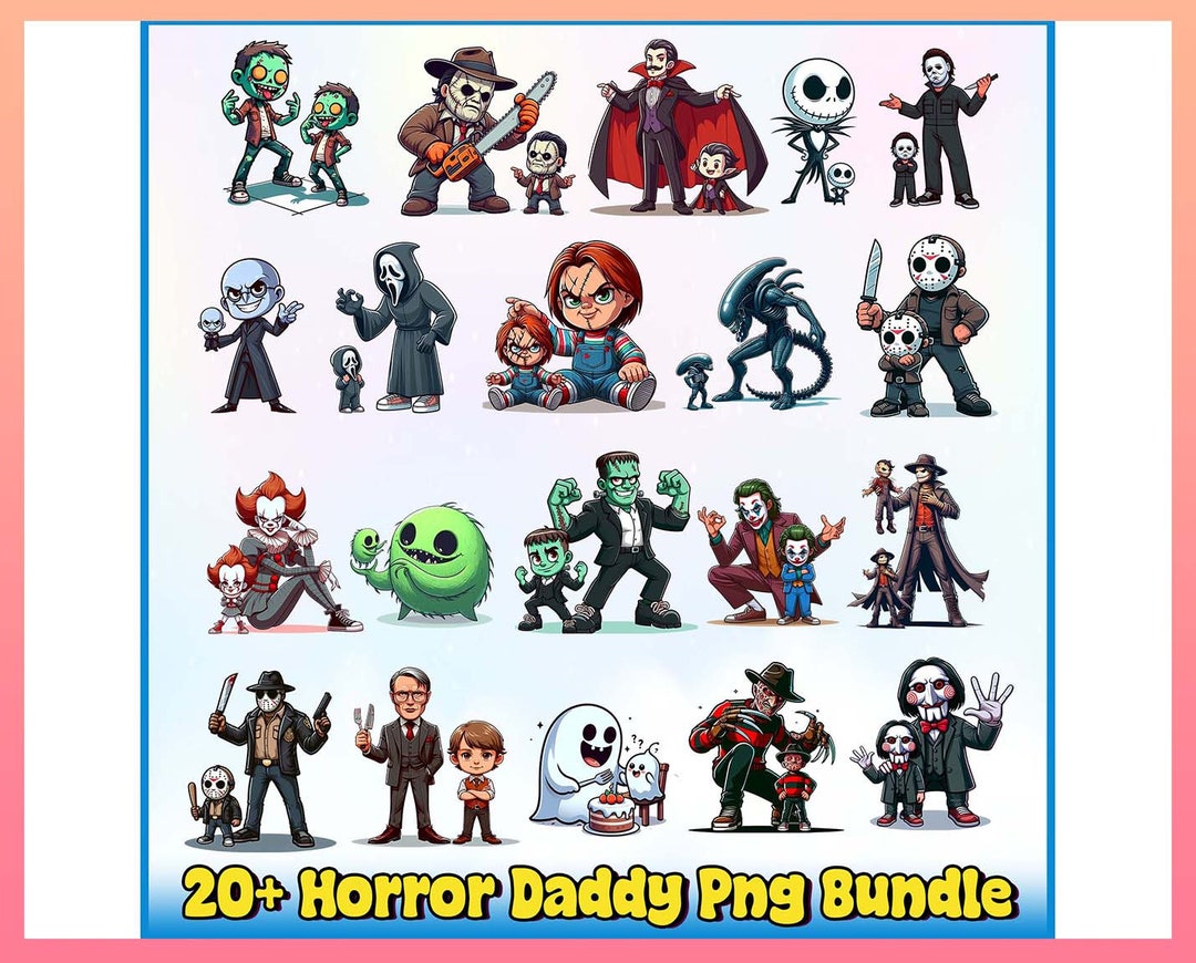 Father's Day PNG Bundle, Horror Characters PNG, Dad Life Shirt, Daddy ...
