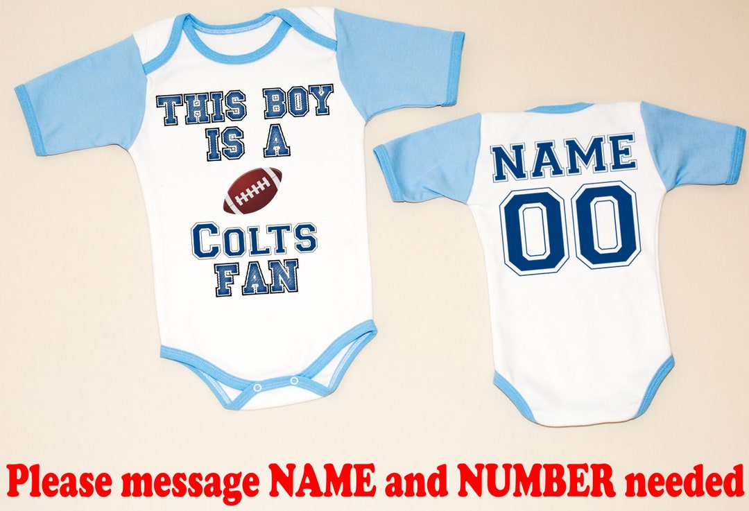 Colts This Boy BLUE Body Baby Customized Personalized NAME NUMBER ...