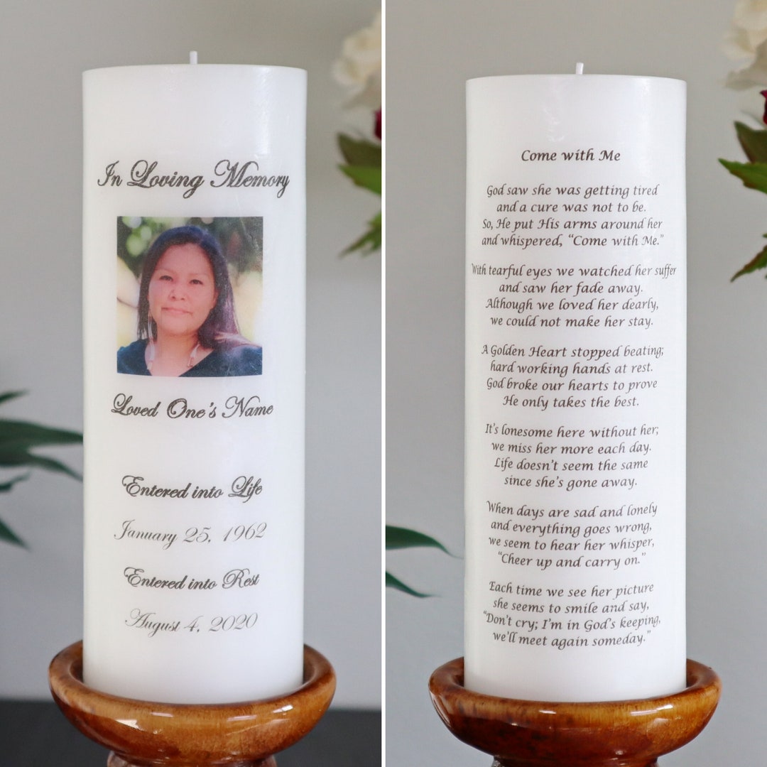 Personalized Memorial Photo Candle - Etsy