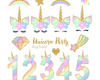 Rainbow unicorn svg | Etsy
