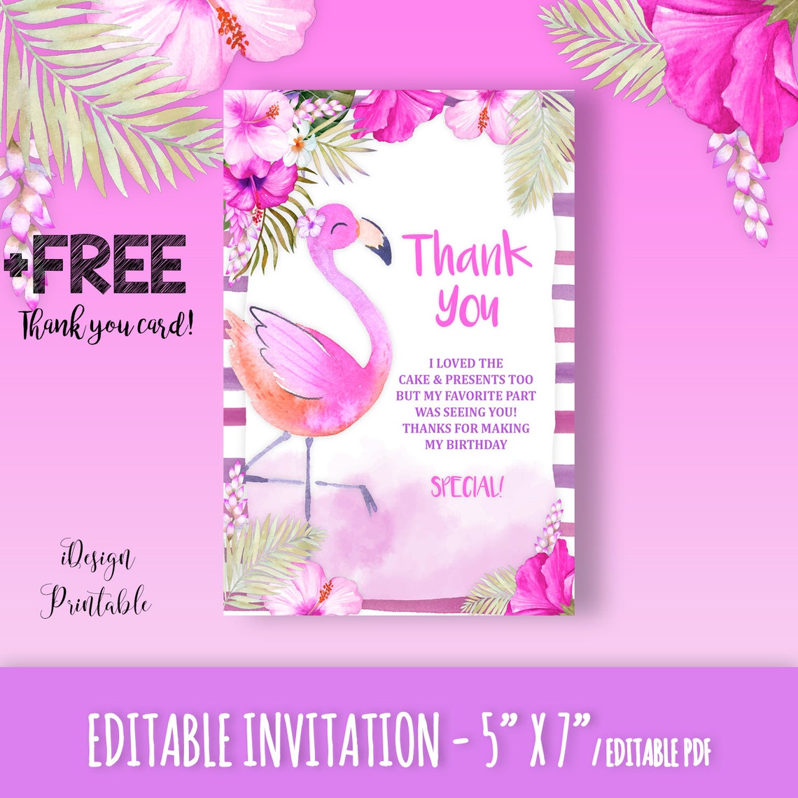 Flamingo Invitation Flamingo Birthday Invitation Flamingo - Etsy