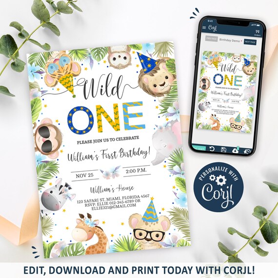 Wild One Invitation Wild One Birthday Invitation Printable | Etsy