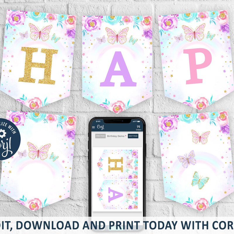 Butterfly Birthday Banner - Etsy