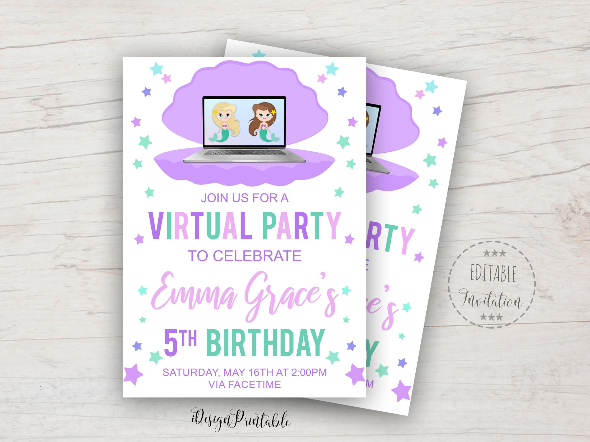 Virtual Invitation Virtual Party Invitation Text or Print | Etsy