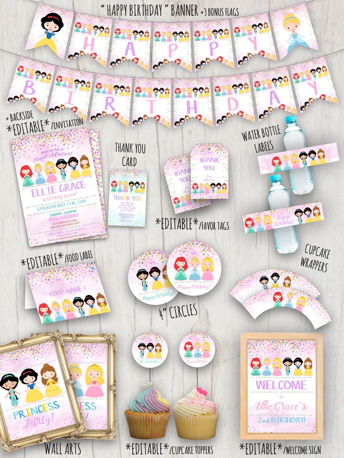 Princess Party Package Princess Birthday Package Magical - Etsy