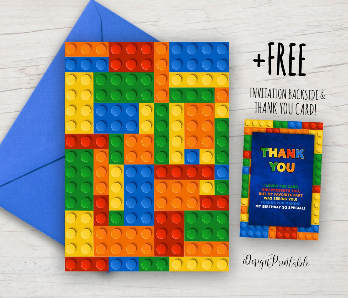 Building Blocks Invitation Building Bricks Birthday | Etsy