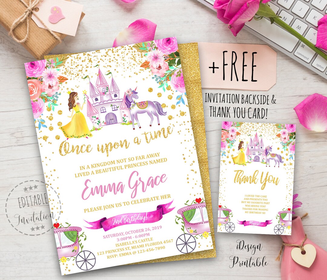 Princess Invitation, Princess Birthday Invitation, Princess Party ...
