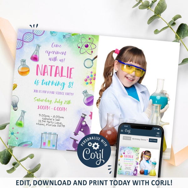 Science Invitation - Etsy