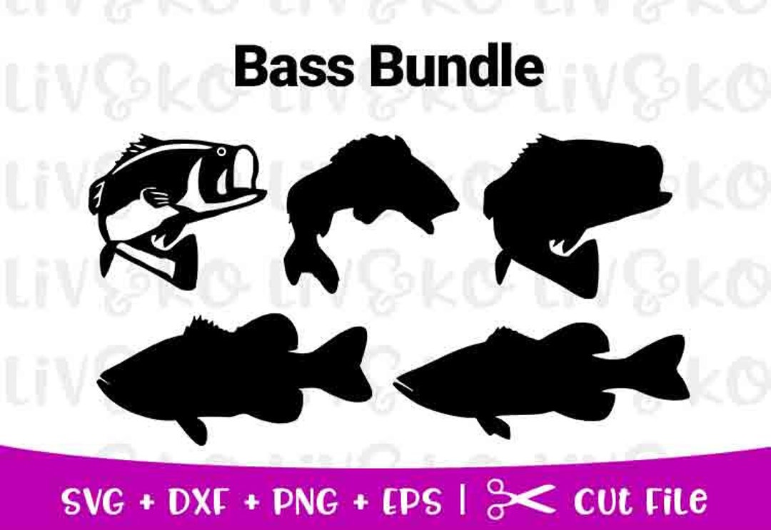 Bass Bundle Svg, Bass Bundle Cut File, Bass Bundle Decal, Fishing SVG ...
