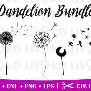 Dandelion Bundle Svg, Dandelion Cut File, Nature Svg, Nature Bundle ...
