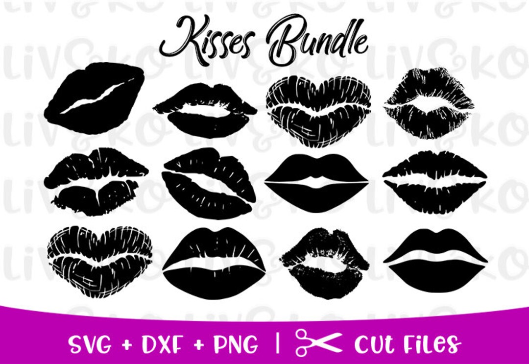 Kiss Lips SVG Clipart Bundle Vector Graphic SVG PNG Cuttable Designs ...