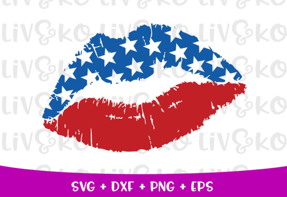 American Flag Lips Svg, Flag Lips Svg, 4th of July Svg, Fourth of July ...
