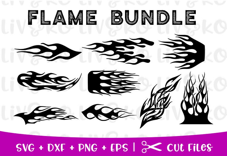Flame Svg, Flames Cut File, Flame Silhouette, Flame Png, Svg Files ...