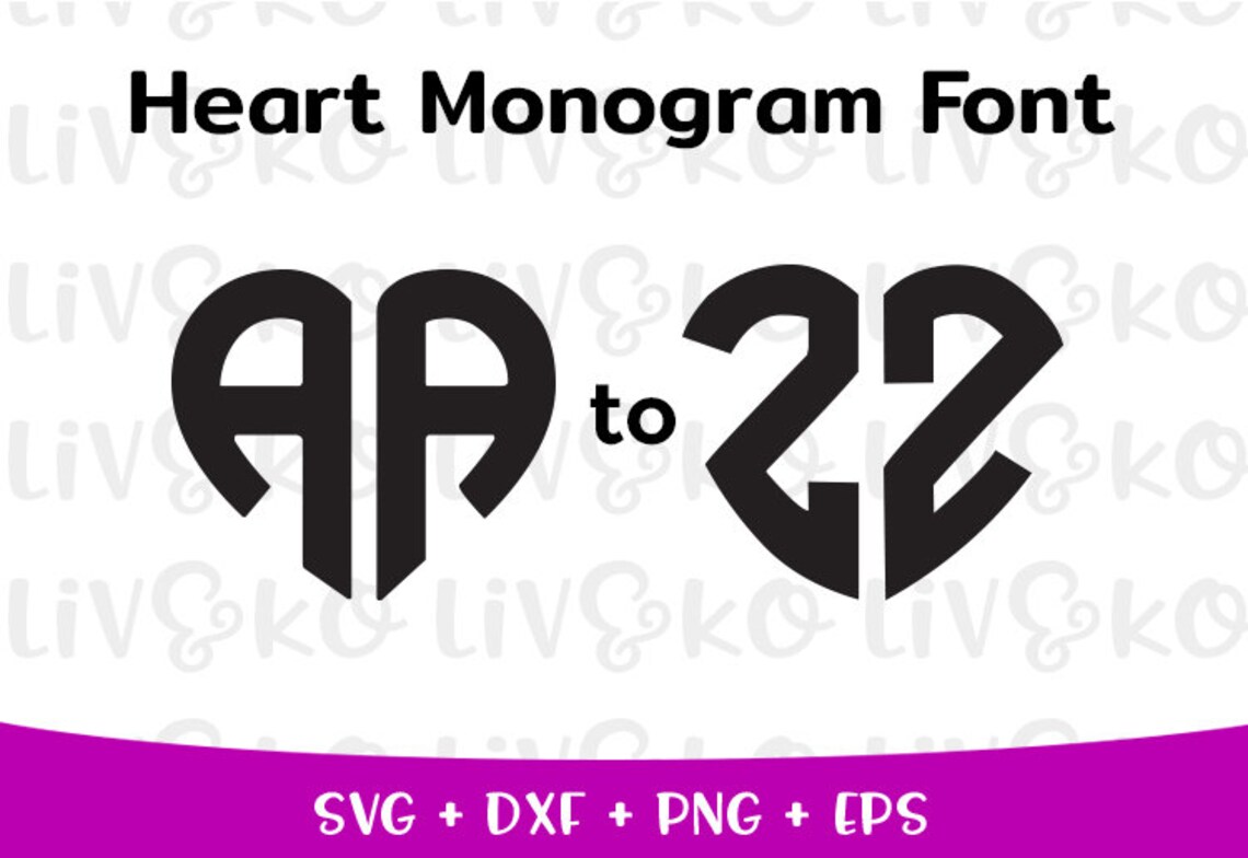 Heart Monogram Svg Monogram Svg Monogram Cut File Instant | Etsy