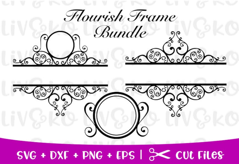 Flourish Frame Svg Decorative Frame Cut File Monogram - Etsy