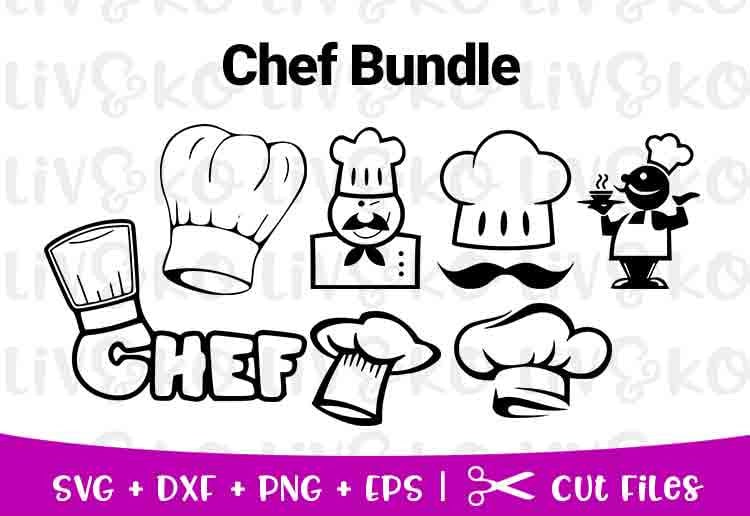 Chef Bundle Svg Chef Hat Svg Bundle Chef Hat Cut File | Etsy