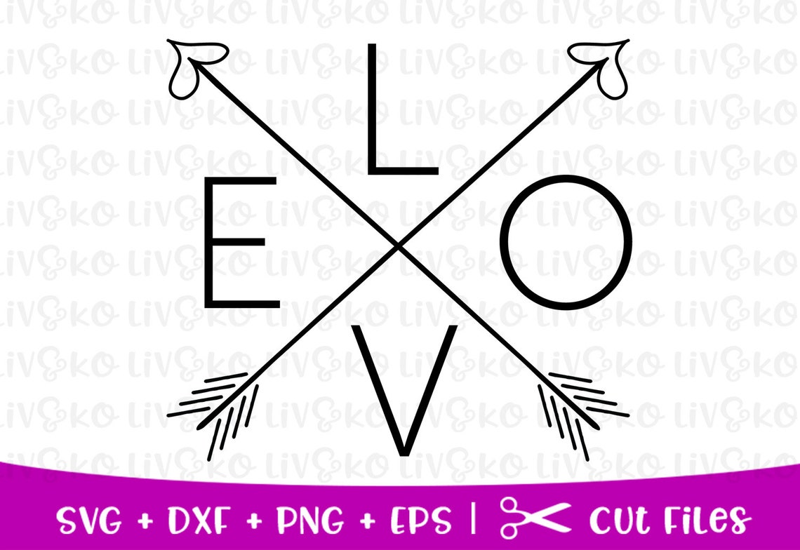 LOVE Arrows Svg Love Svg Arrows Svg Valentine's Day - Etsy